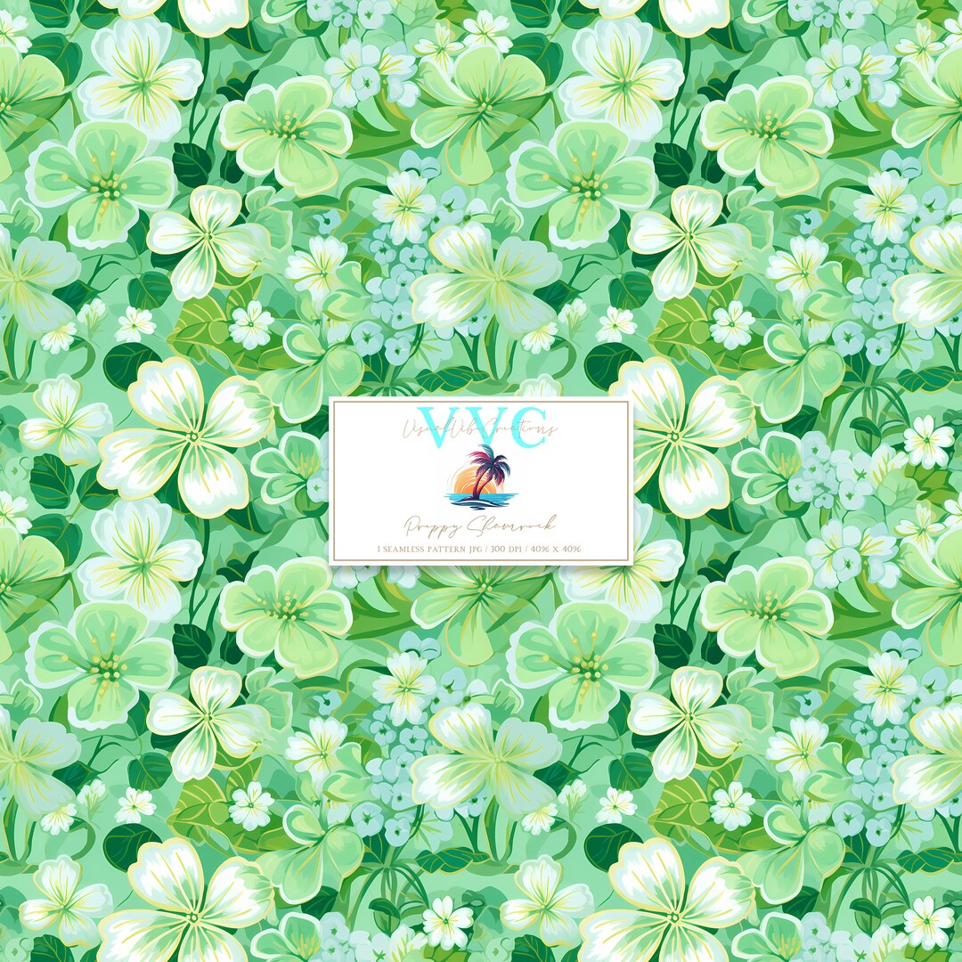 Preppy Shamrock Digital Paper, 1 Seamless Pattern for Scrapbook-instant ...
