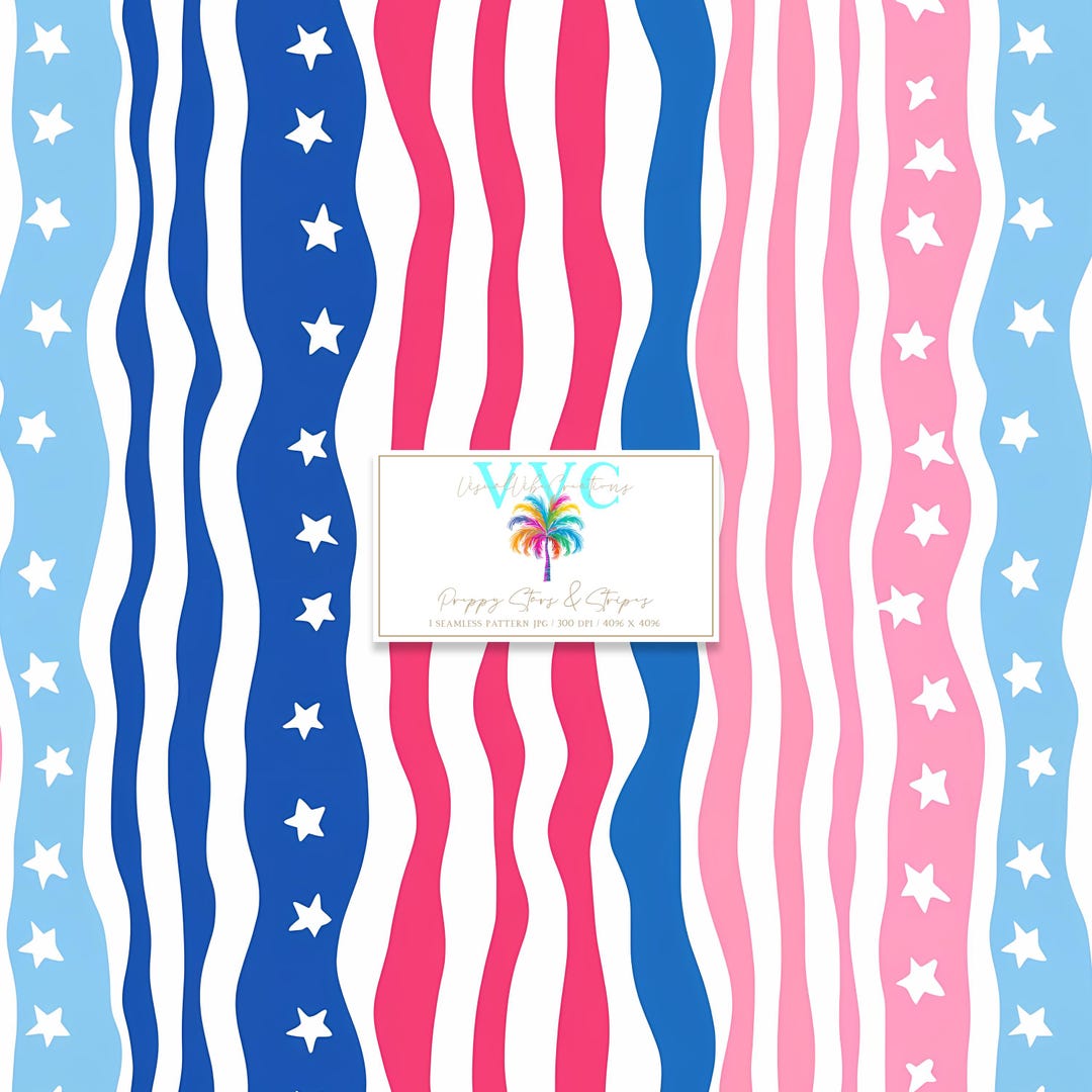 Preppy Stars & Stripes Digital Paper, 1 Seamless Pattern for Scrapbook ...