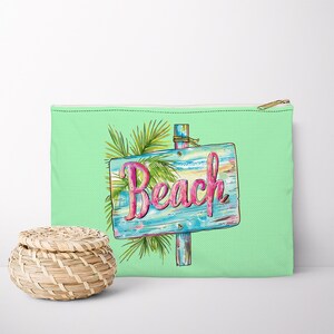 Preppy Beach Sign Clip Art - Transparent Background in PNG - Floral ...
