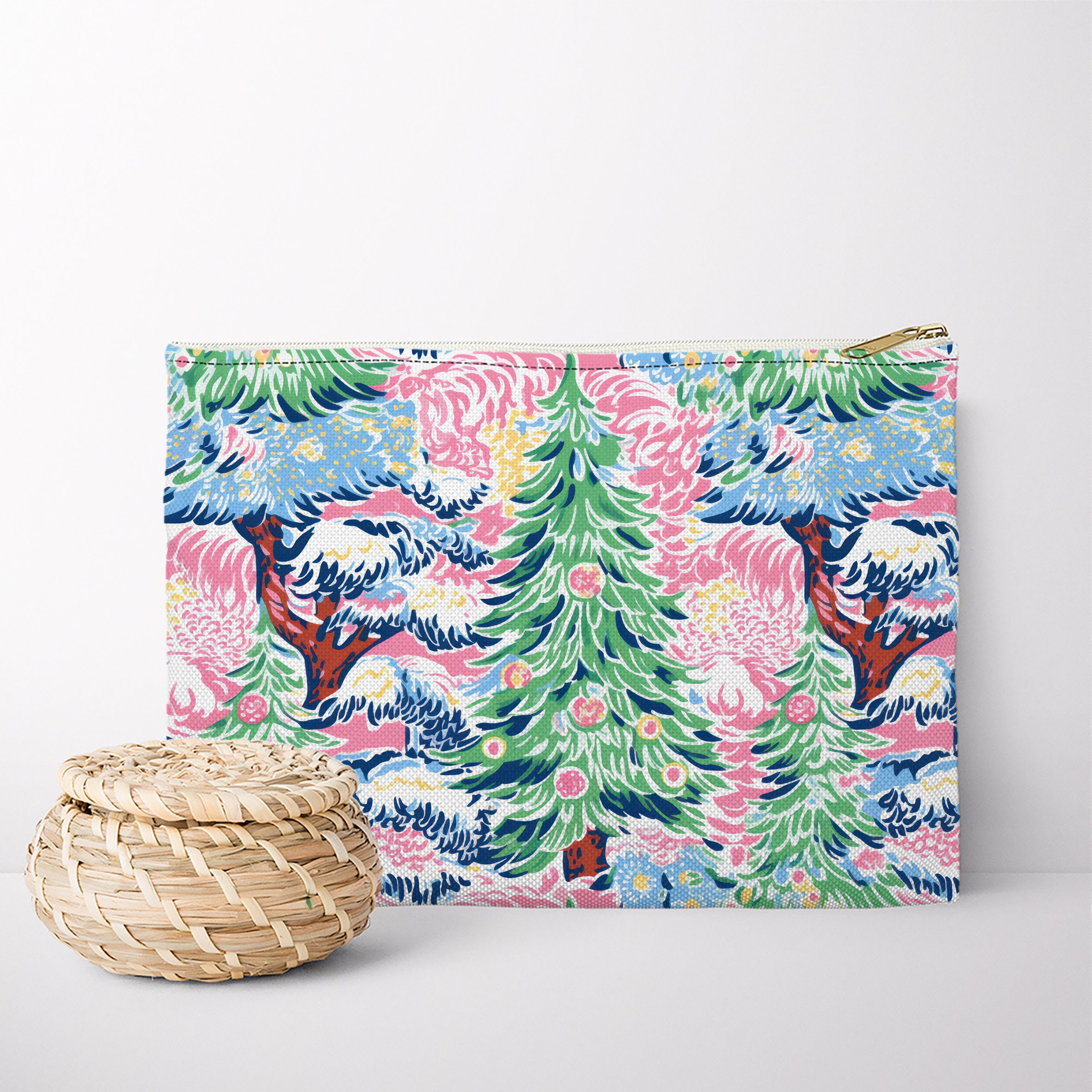 Preppy Christmas Tree Forest Digital Paper, 1 Seamless Pattern for ...