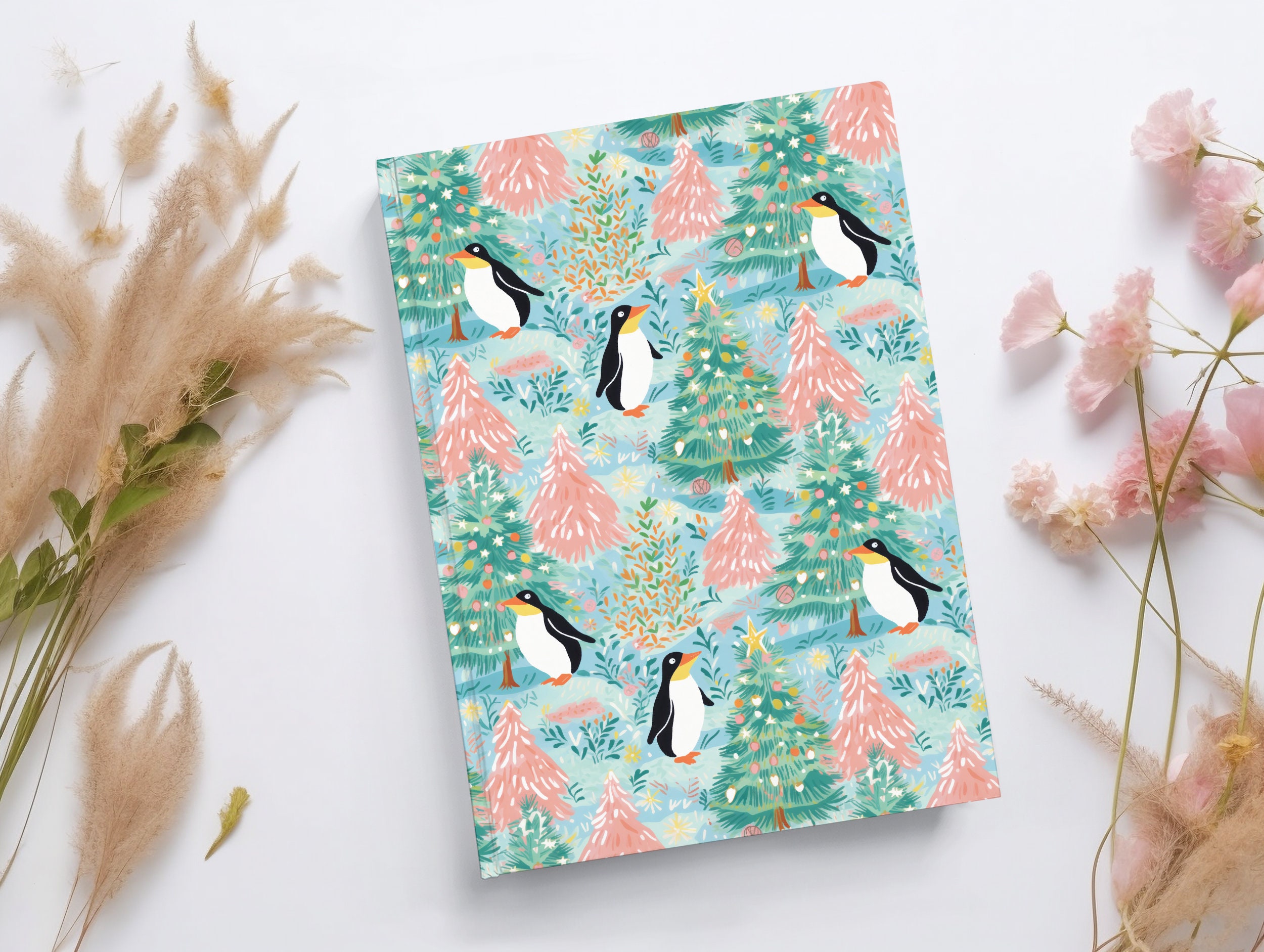 Preppy Christmas Penguin Digital Paper 1 Seamless Pattern for - Etsy