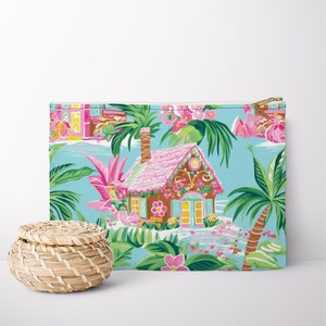 Preppy Tropical Gingerbread House Digital Paper, 1 Seamless Pattern for ...