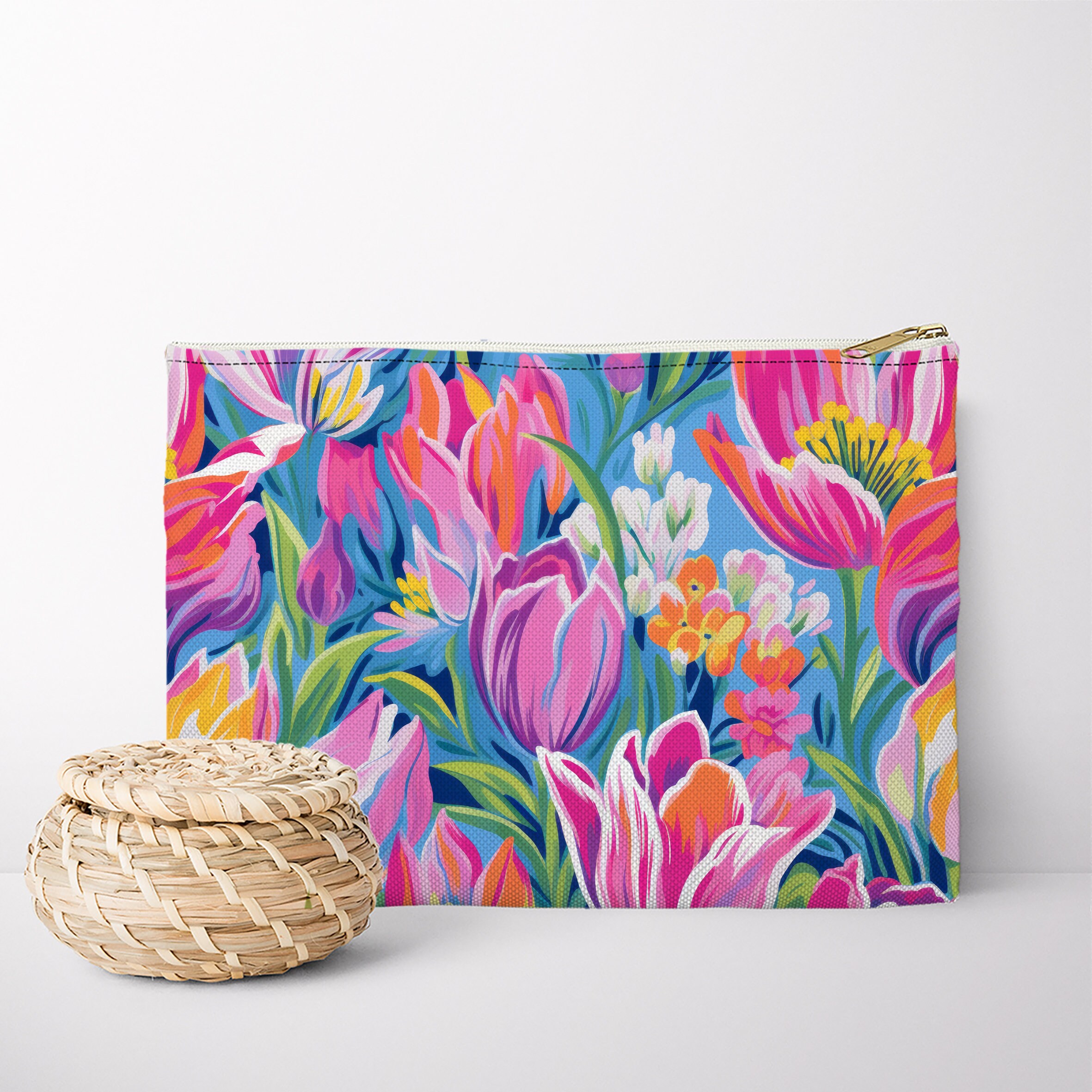 Preppy Spring Tulips Digital Paper, 10 Seamless Patterns for Printable ...