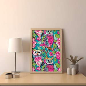 Preppy Owl Digital Paper, 10 Seamless Floral Patterns for Printable ...