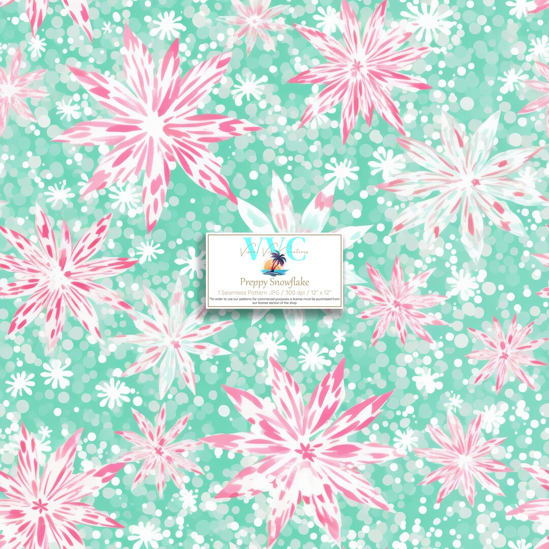 Preppy Snowflake Digital Paper 1 Seamless Pattern for - Etsy