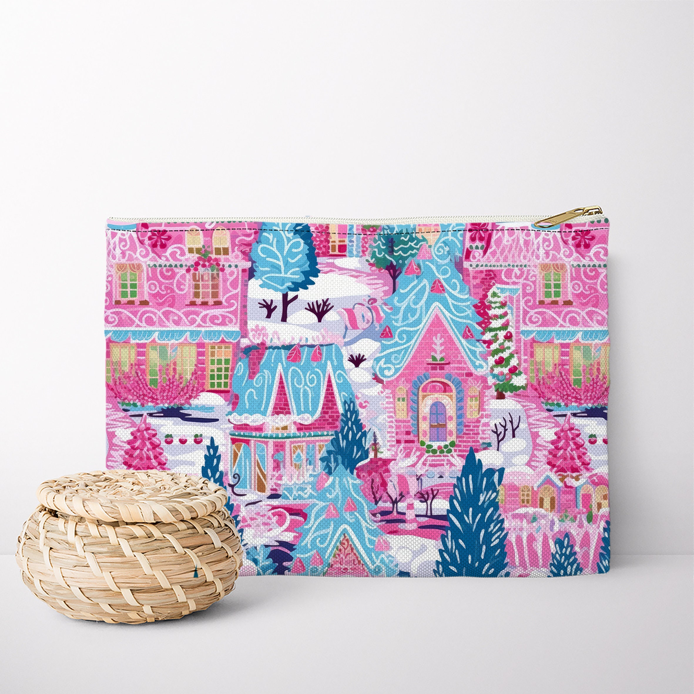 Preppy Christmas Village Digital Paper, 1 Seamless Pattern for ...
