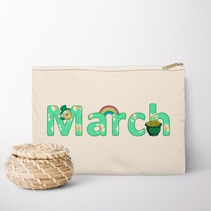 Preppy March Clip Art - Transparent Background in PNG - Months of the ...