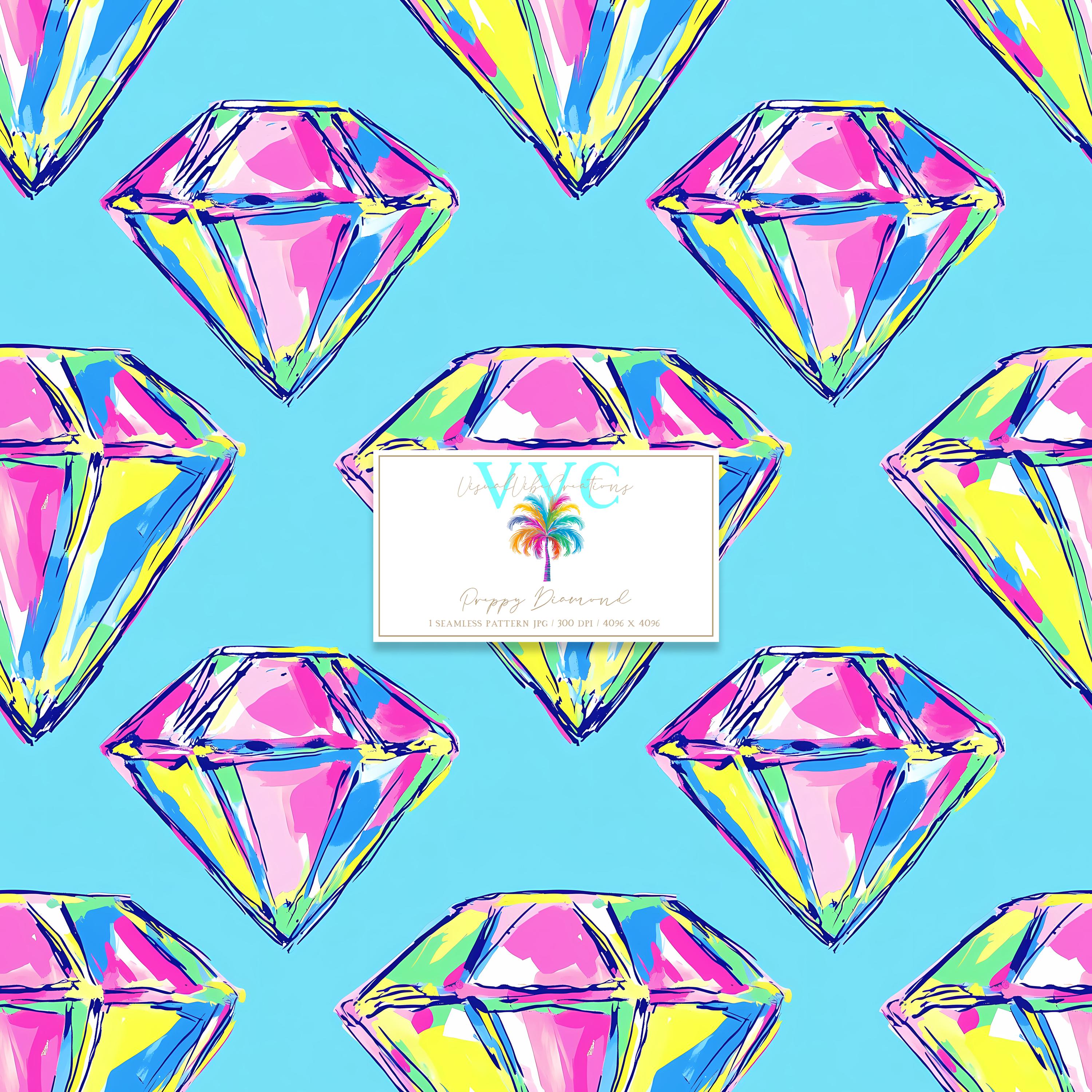 Preppy Diamond Digital Paper, 1 Seamless Pattern for Printable ...