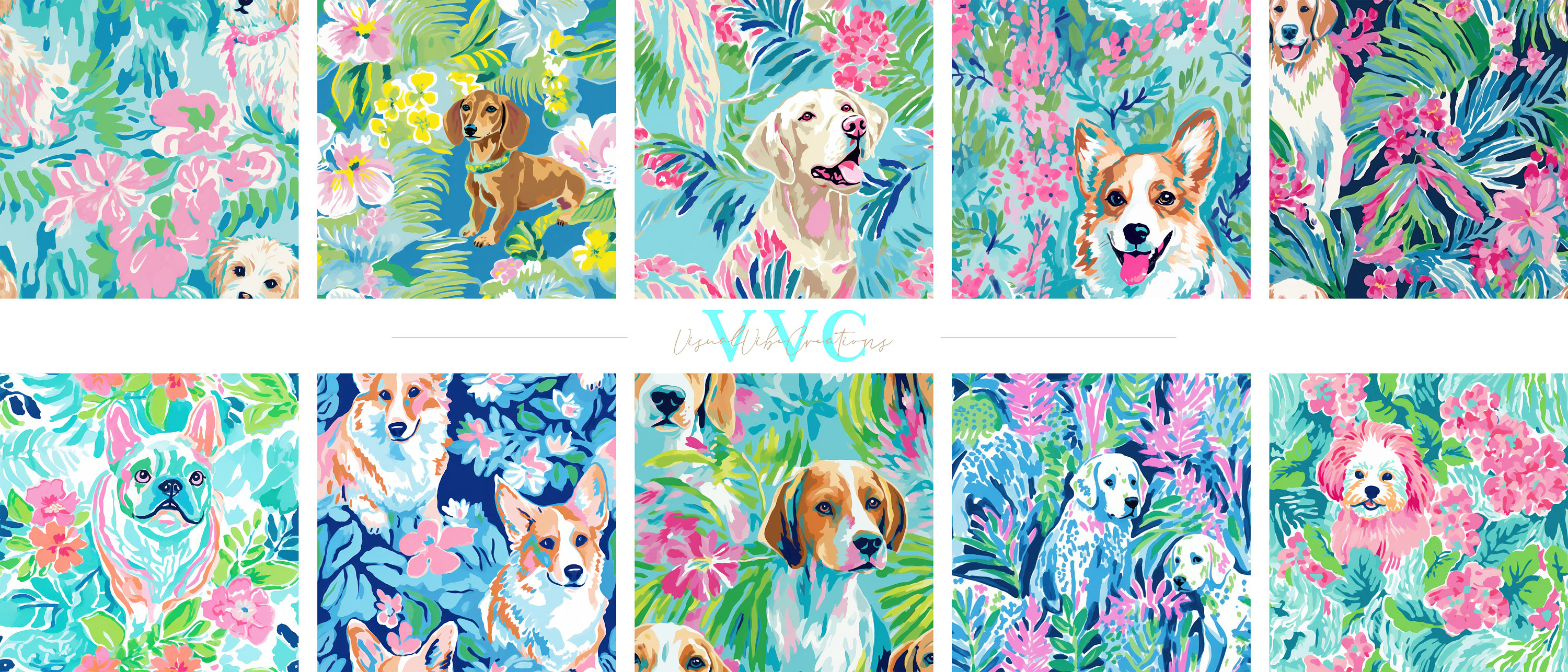 Preppy Dogs Digital Paper 10 Seamless Patterns for Printable - Etsy