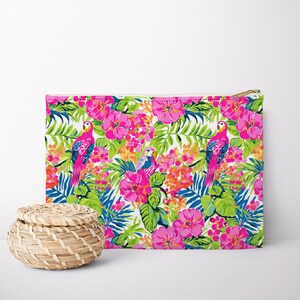 Tropical Preppy Parrot Digital Paper, 10 Seamless Floral Patterns for ...