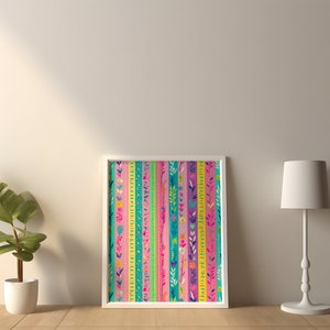 Preppy Floral Stripes Digital Paper, 1 Seamless Pattern for Scrapbook ...