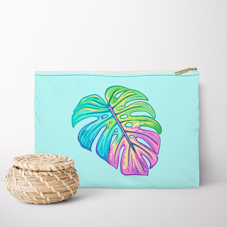 Preppy Monstera Leaf Clip Art - Transparent Background in PNG - Vibrant ...