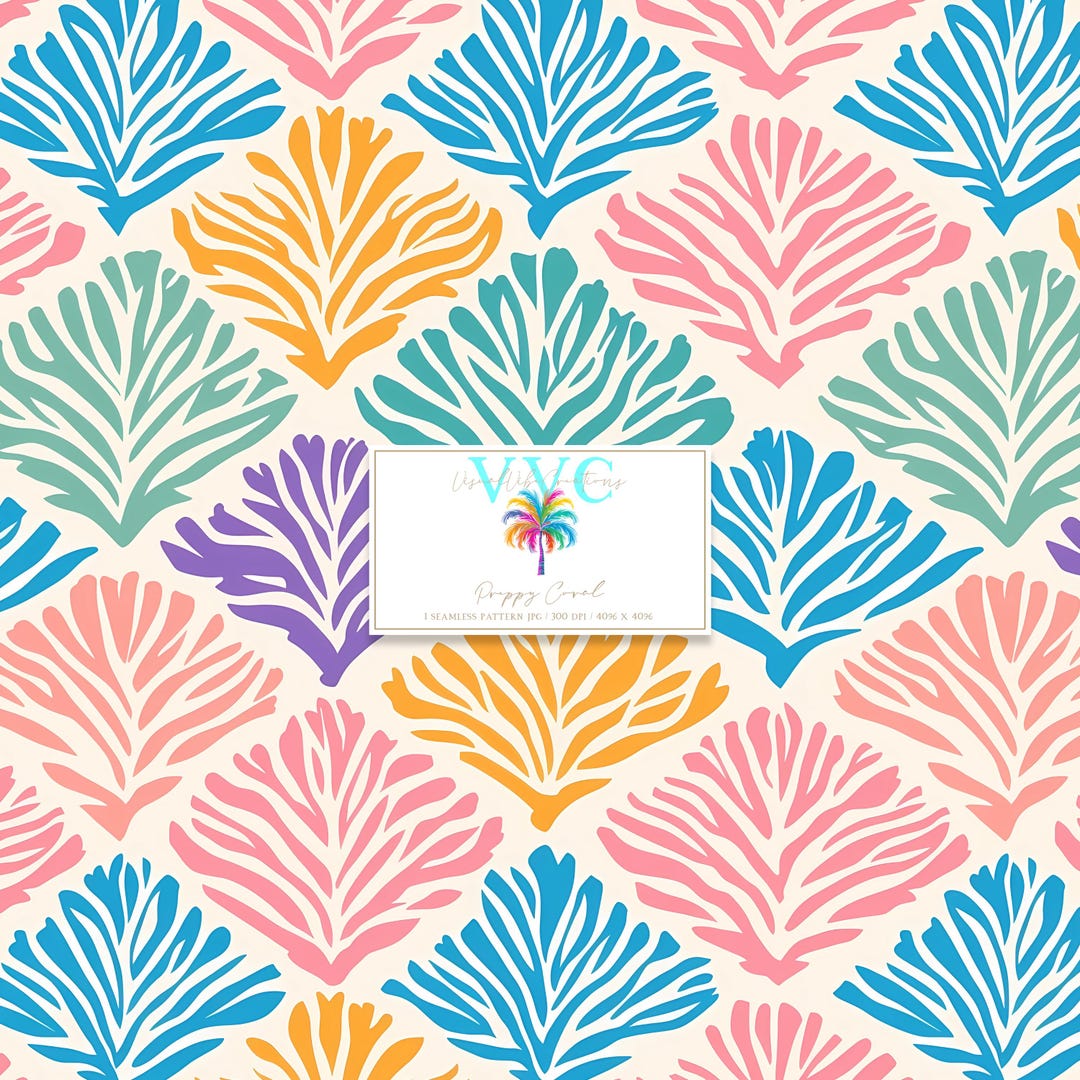 Preppy Coral Digital Paper, 1 Seamless Pattern for Scrapbook Paper ...