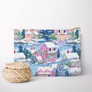 Preppy Winter Wonderland Village Digital Paper, 1 Seamless Pattern for ...