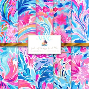 Vibrant Preppy Pack #2 Digital Paper, 10 Seamless Beach Patterns for ...