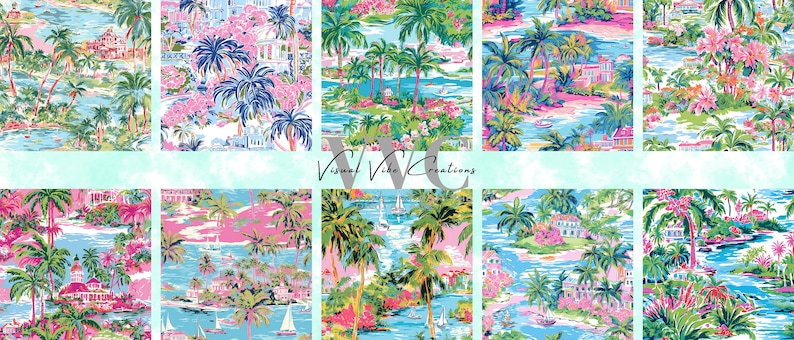 Preppy Bahamas View Digital Paper 10 Seamless Preppy Patterns - Etsy
