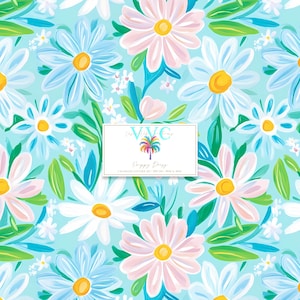 Preppy Daisy Digital Paper, 1 Seamless Pattern for Printable Scrapbook ...