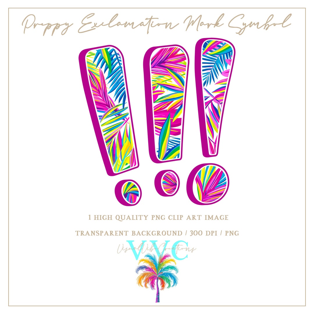 Preppy Ausrufezeichen Symbol Clip Art - transparenter Hintergrund in ...