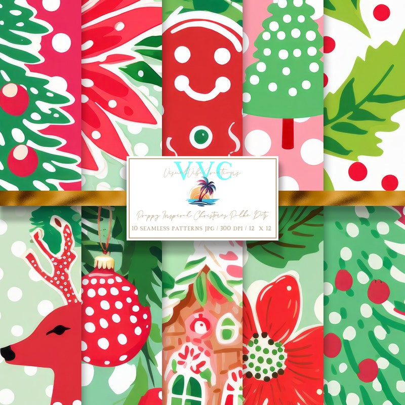 Christmas Digital Paper - Etsy