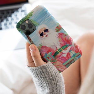 Preppy Santa on a Beach Digital Paper, 1 Seamless Tropical Pattern for ...