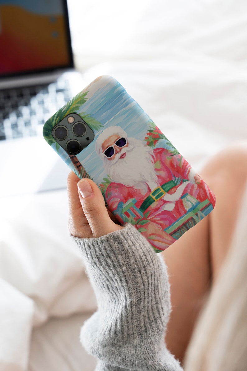 Preppy Santa on a Beach Digital Paper, 1 Seamless Tropical Pattern for ...