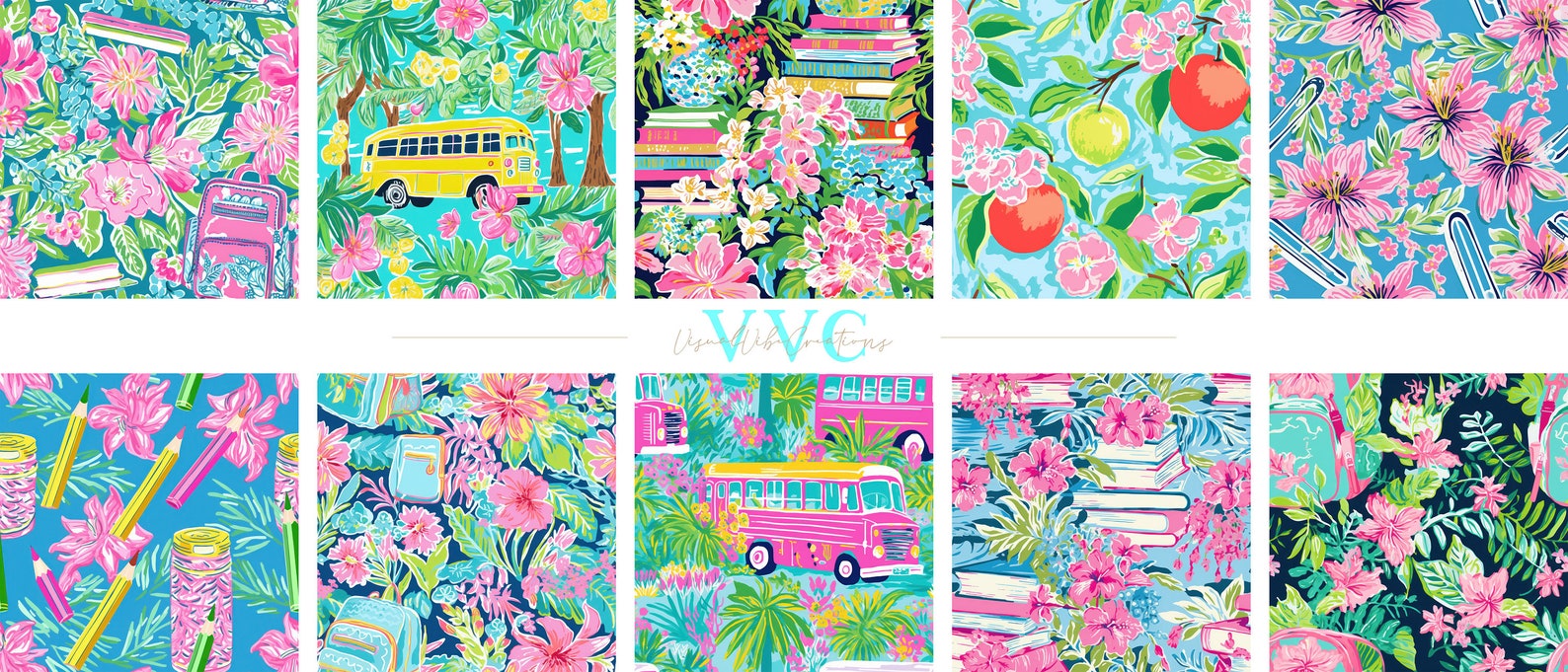 Preppy Back to School Digital Paper 10 Seamless Patterns for - Etsy