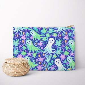 Preppy Halloween Ghosts Digital Paper, 1 Seamless Pattern for Printable ...