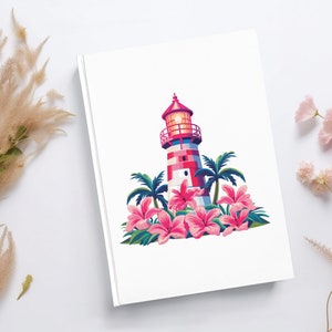 Preppy Pink and Blue Lighthouses Clipart Pack of 5 - Transparent ...