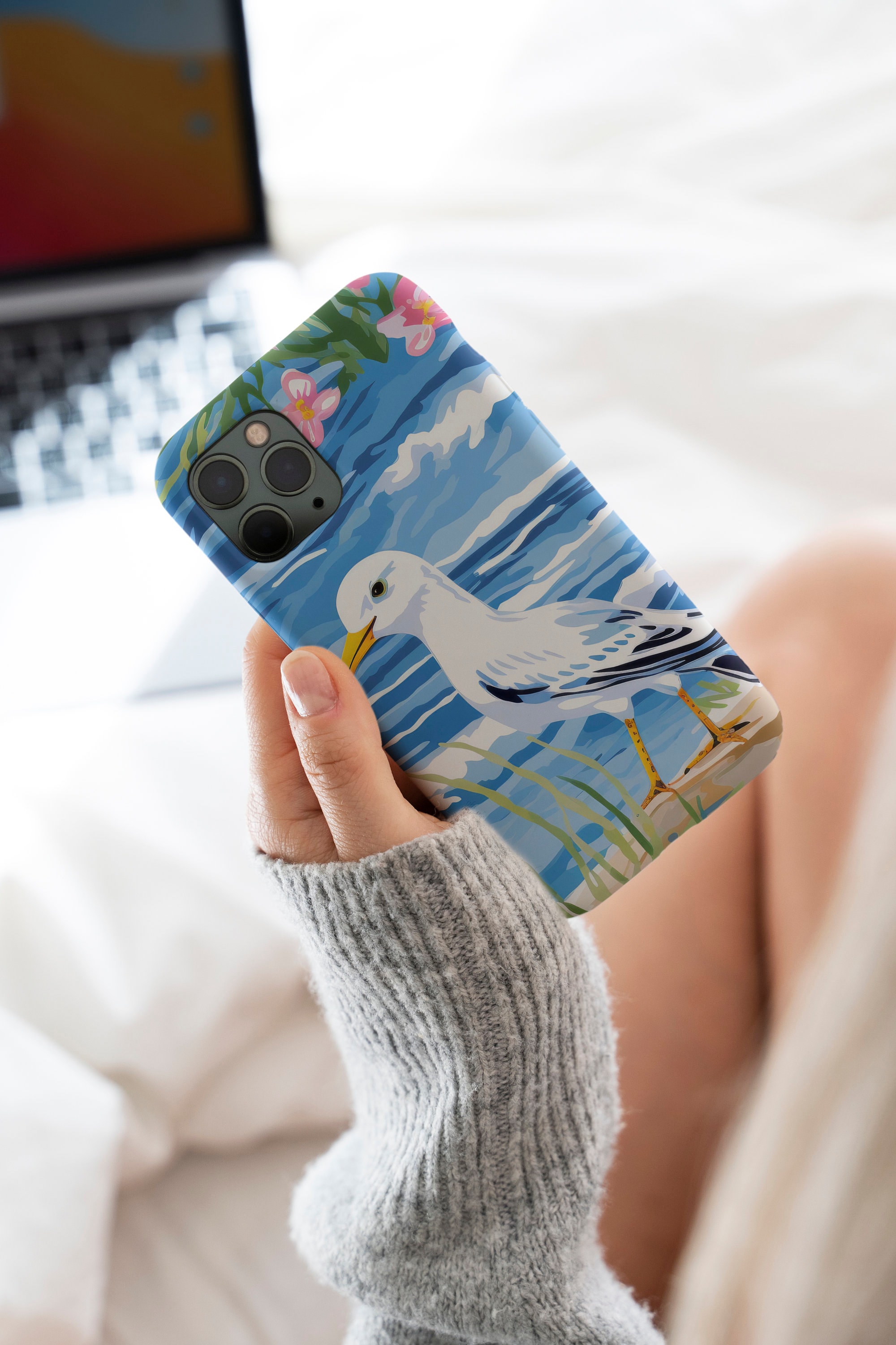 Preppy Tropical Seagull Digital Paper 1 Seamless Tropical - Etsy