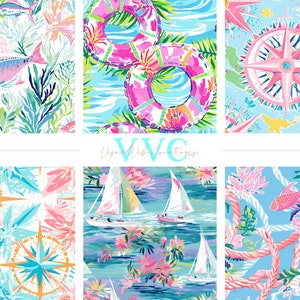 Preppy Nautical Digital Paper, 10 Seamless Patterns for Printable ...