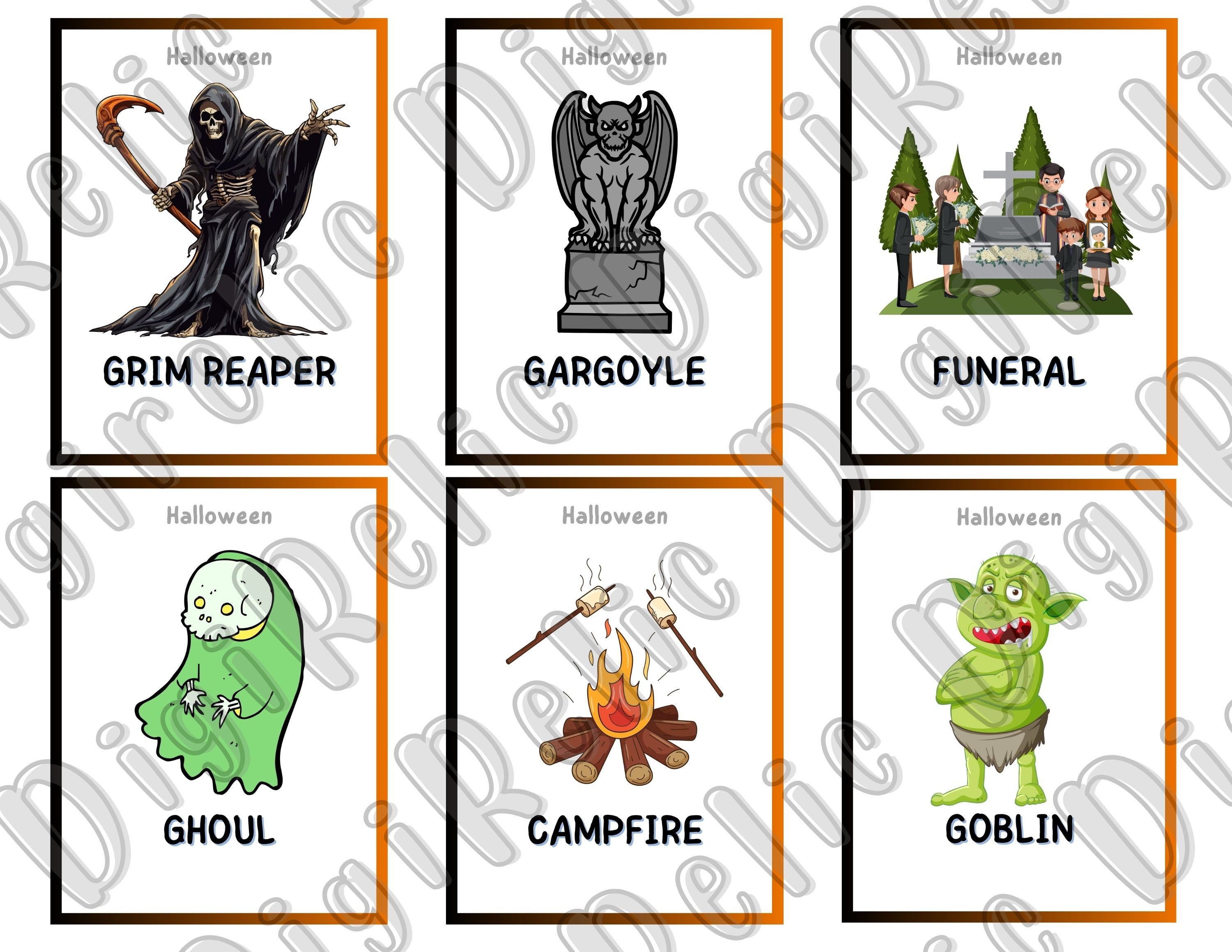 121 Halloween Cards, Montessori Flash Cards, Pre-school Cards ...