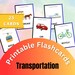 25 Transportation Flash Cards, Montessori Flash Cards, Antonyms, School ...