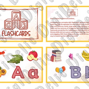 Alphabet (abcs) Cards, Montessori Flash Cards, Pre-school Cards ...