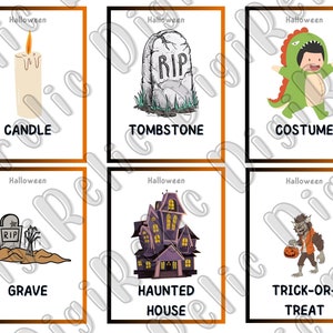 121 Halloween Cards, Montessori Flash Cards, Pre-school Cards ...