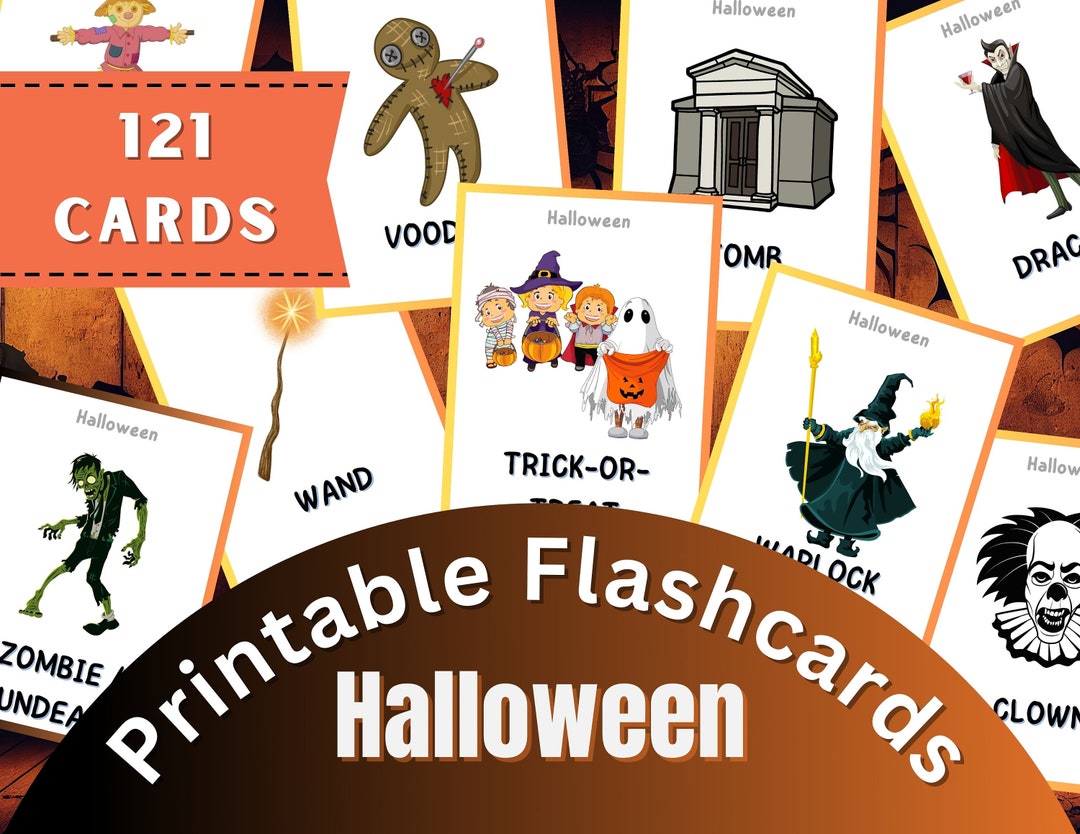 121 Halloween Cards Montessori Flash Cards Pre-school Cards - Etsy
