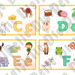 Alphabet (abcs) Cards, Montessori Flash Cards, Pre-school Cards ...