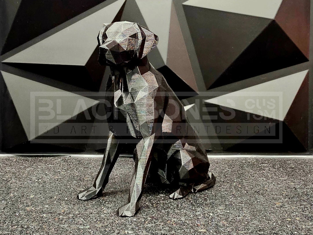 Low Poly Labrador Hundefigur Skulptur 3D Druck - Etsy