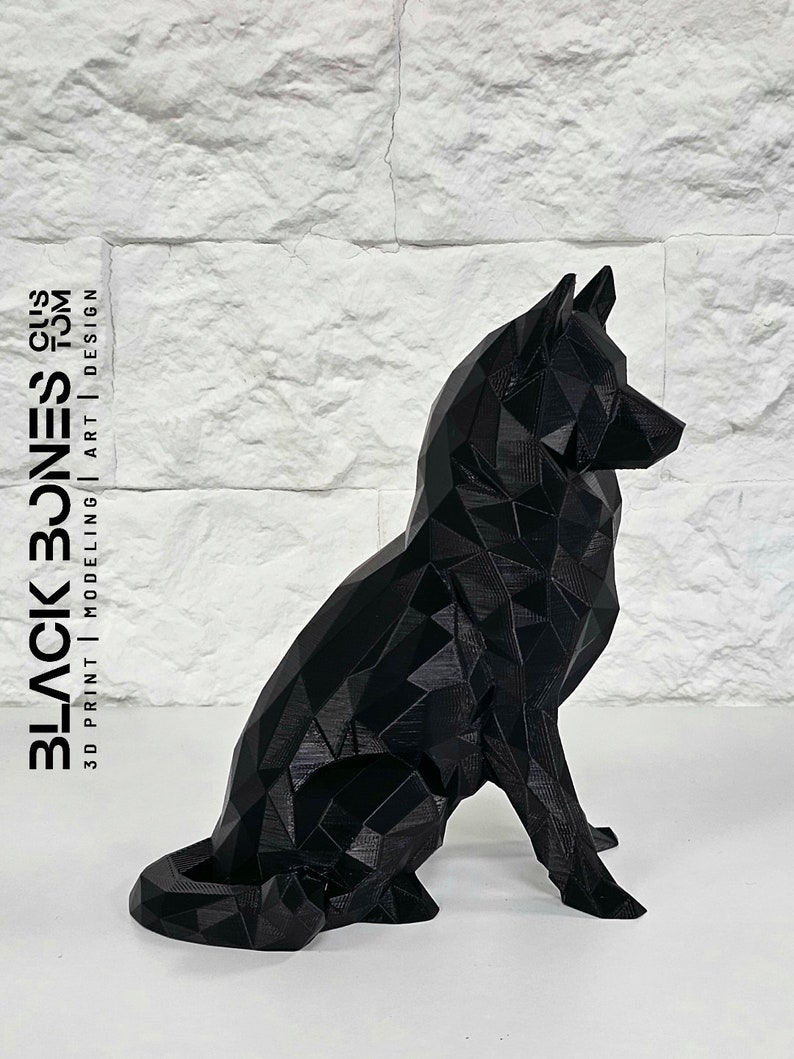 Low Poly Husky | Dog Figurine | Sculpture | 3D Print | Gift - Etsy