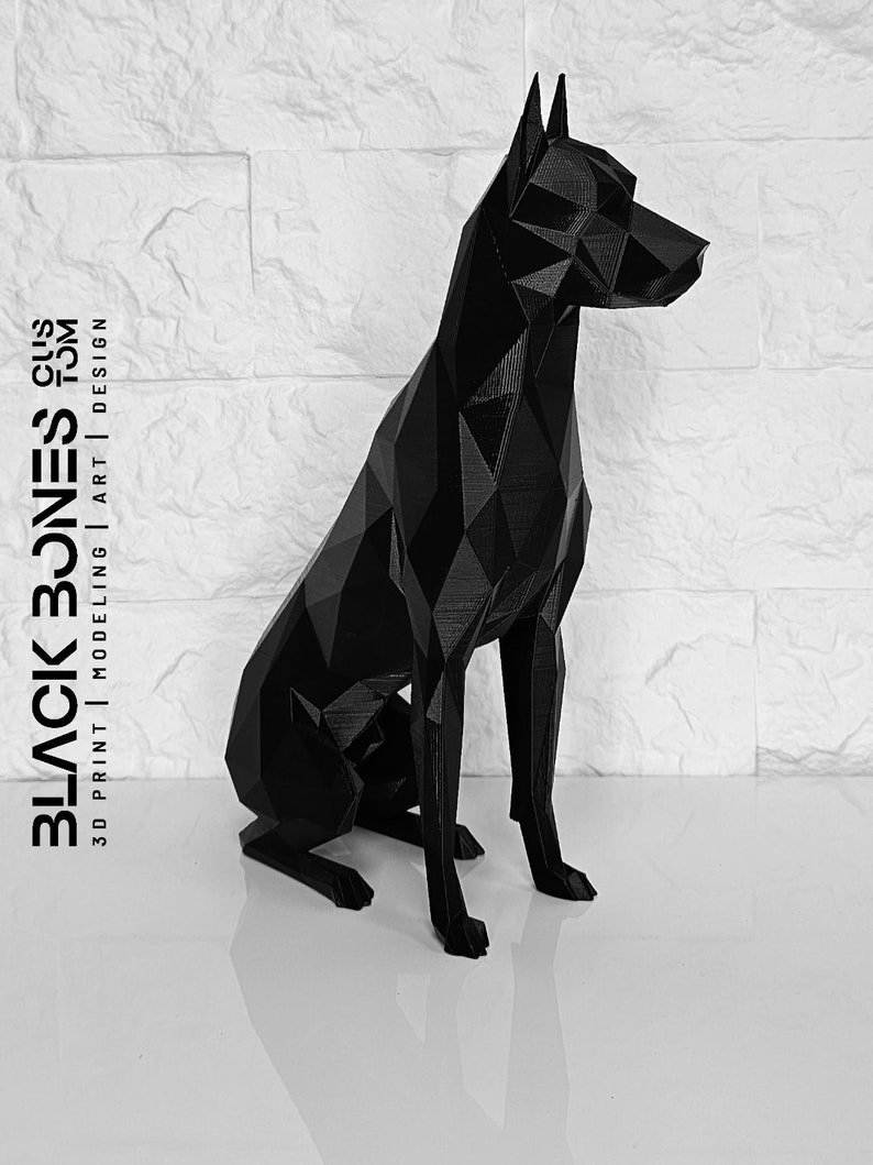 Low Poly Doberman | Dog Figure | Sculpture | 3D Print | Gift - Etsy
