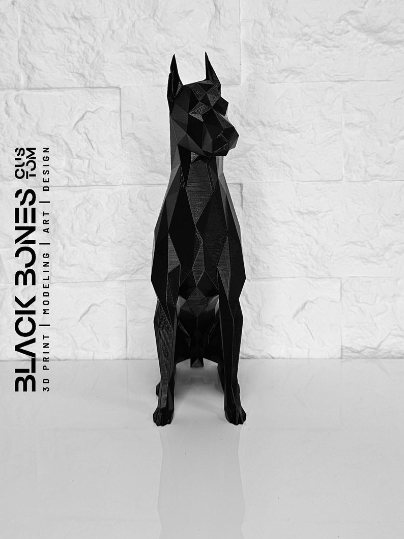 Low Poly Doberman | Dog Figure | Sculpture | 3D Print | Gift - Etsy