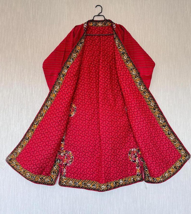 Overcoat, Turkmen Silk Embroidered Chapan, Antique Jacket, Kimono ...