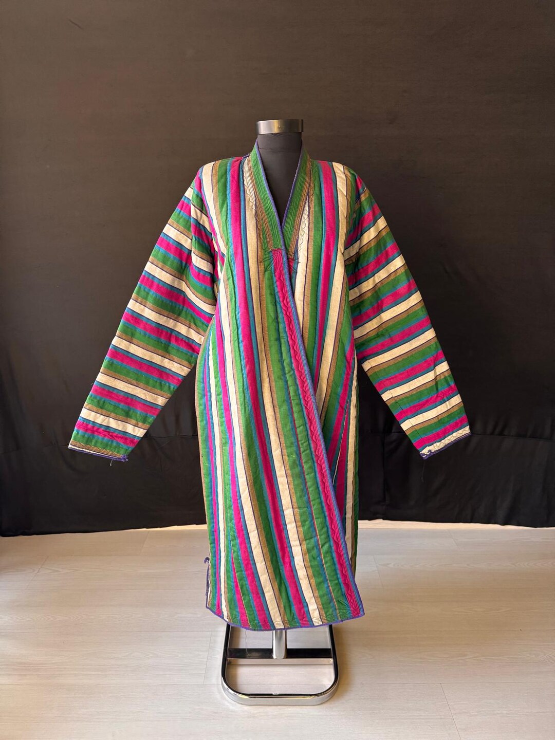Uzbek Warm Quilted Chapan – Vintage Cotton-filled Ikat Coat - Etsy