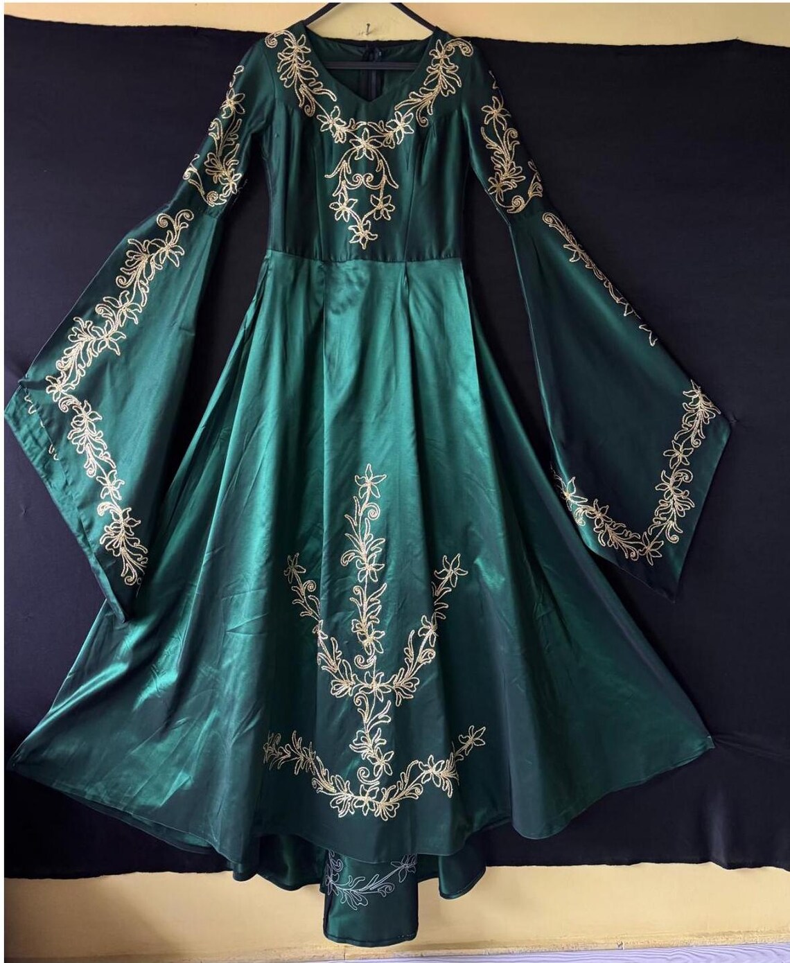 Traditional Vintage Green Bindalli Dress, Turkish Sultan Women's ...