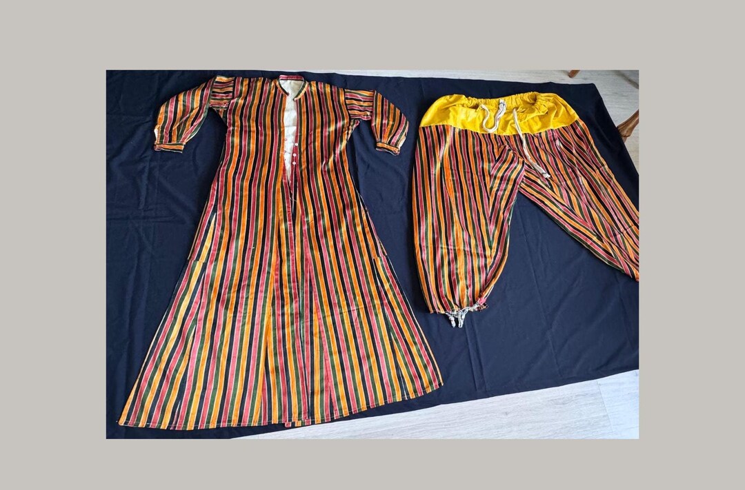 Ottoman Silk Turkish Women's Shalwar Kaftan Costume, Anatolian Three ...