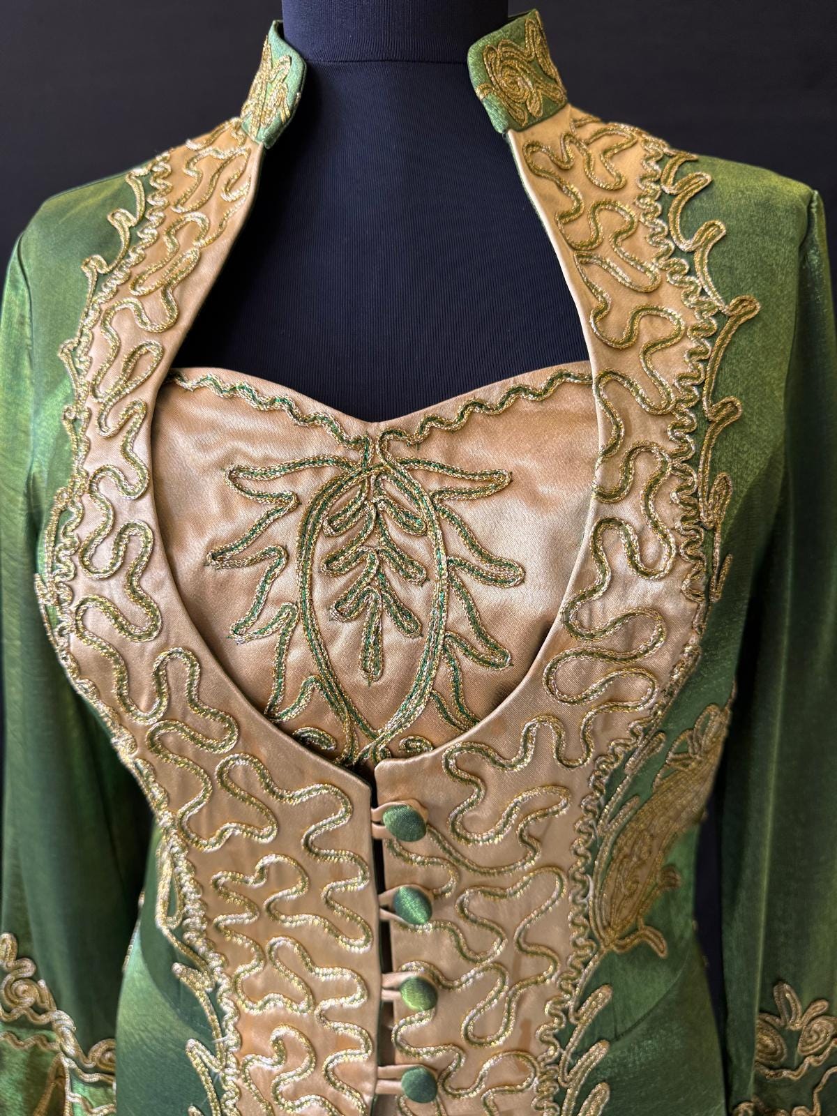 Traditional Green Bindalli Dress, Turkish Sultan Women's Costume ...