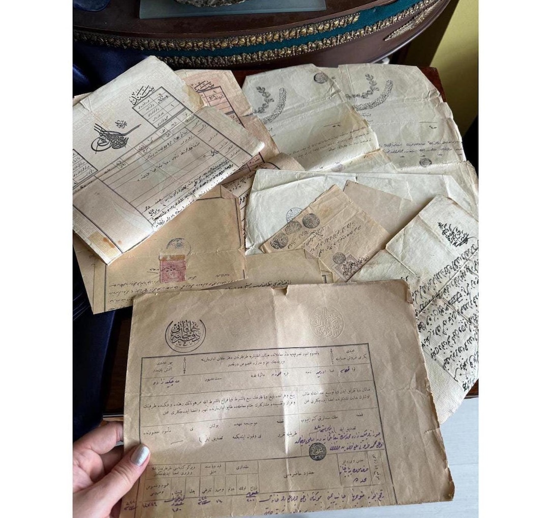 Ottoman Period Cold Stamped Handwritten Documents,ottoman Period ...
