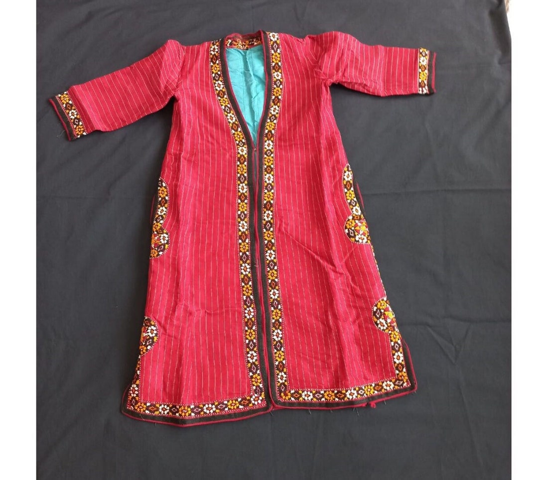 Turkmen Silk Embroidered Coat and Chapan, Antique Kaftan, Kimono, Silk ...