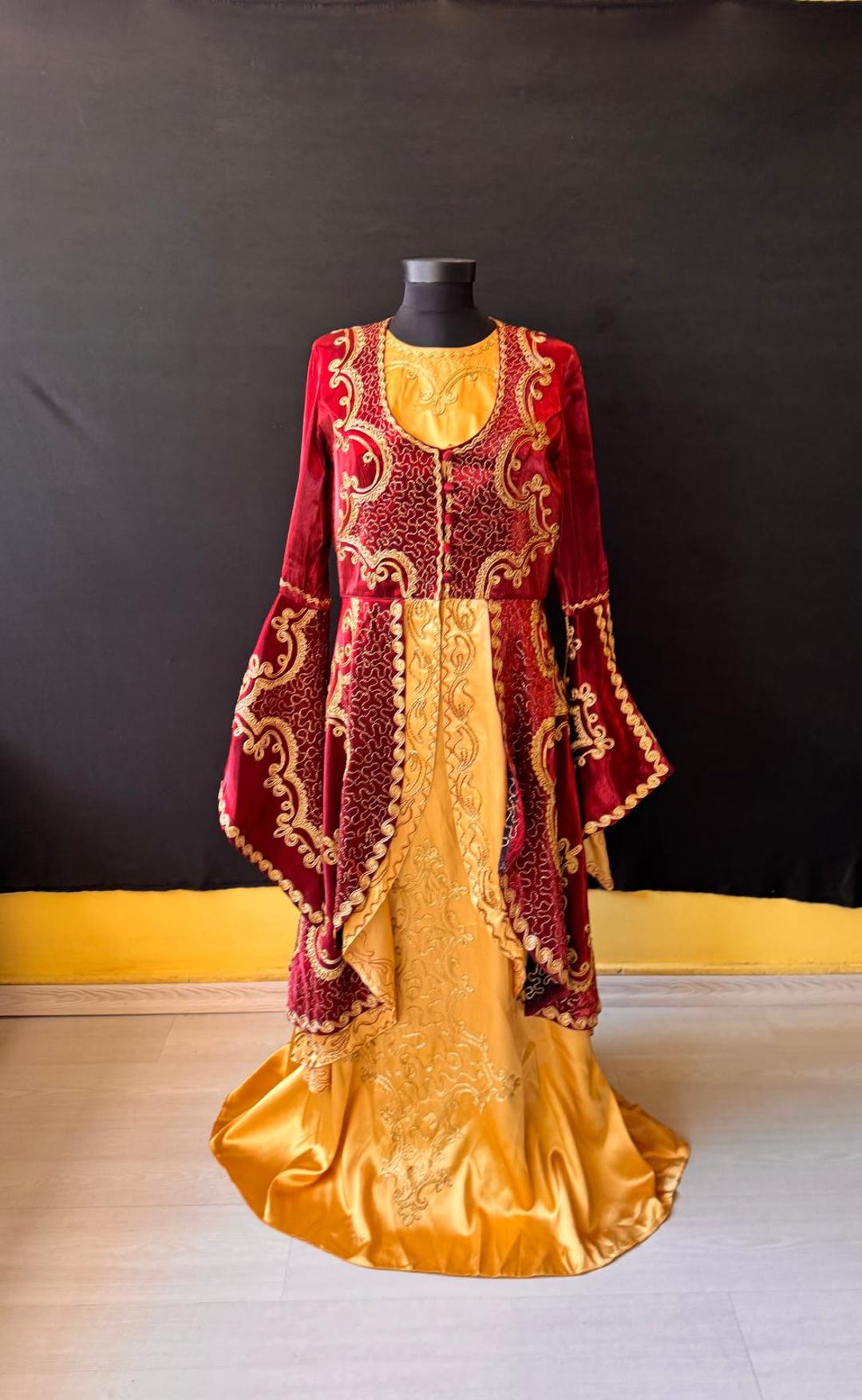 Traditional Red Bindalli ,turkish Sultan Women's Costume, Ottoman Model ...