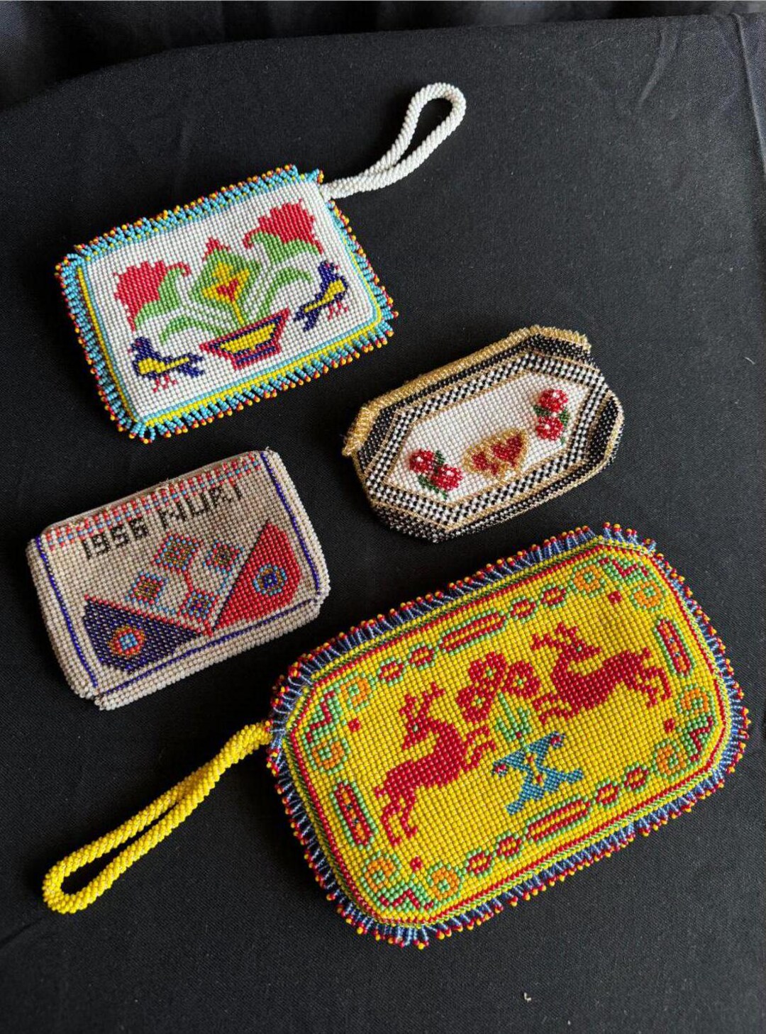 Antique Beaded Wallet, Antique Bead Purse, Antique Money Purse, Old ...