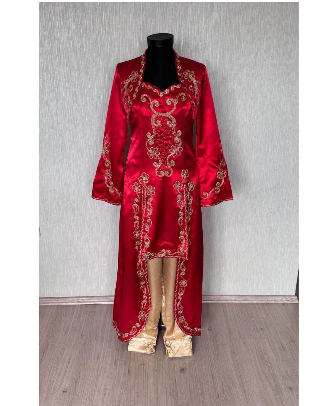 Traditional Vintage Turkish Wedding Dress Red Shalwar Bindalli, Turkish ...